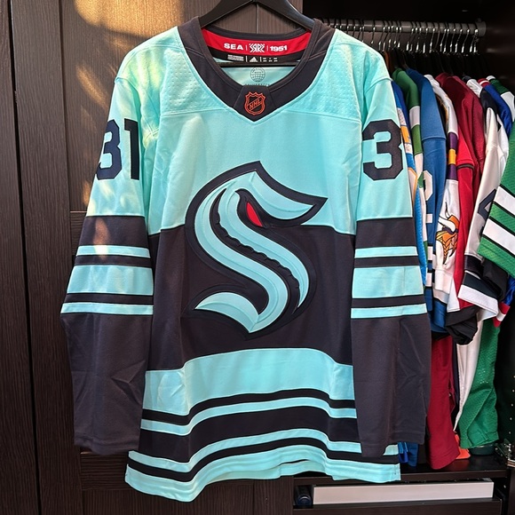adidas | Shirts | Philipp Grubauer Seattle Kraken Adidas Reverse Retro ...